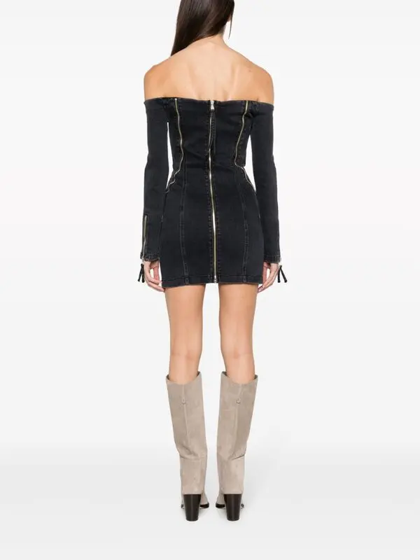 Blumarine Off-shoulder Denim Dress