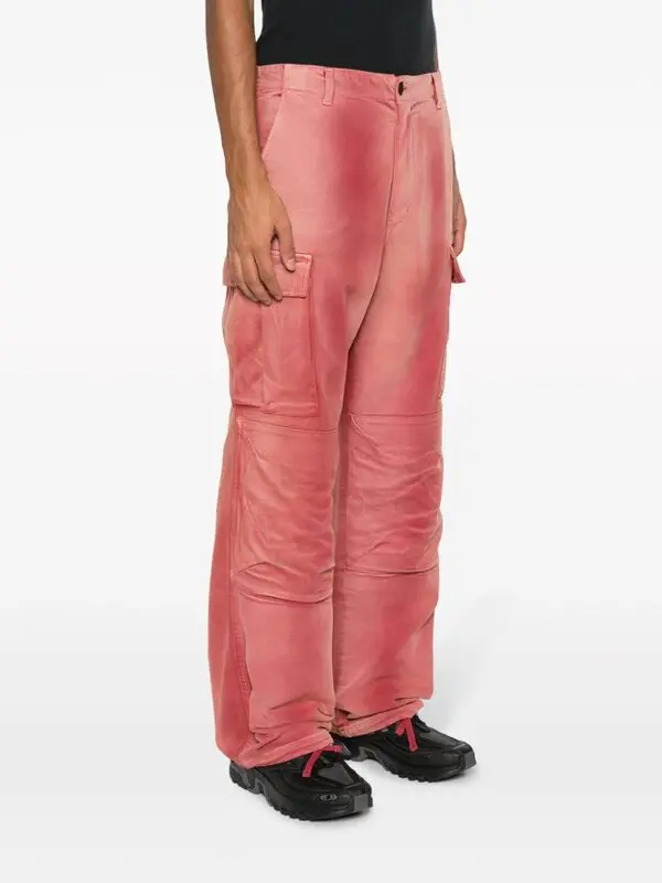 Heron Preston Distressed-effect Cargo Trousers - Red