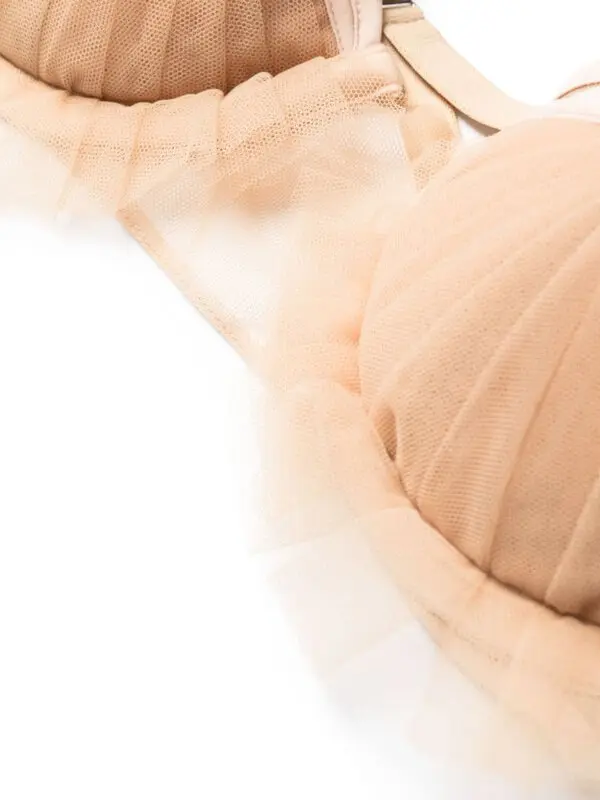 NENSI DOJAKA Panelled Semi-sheer Bra - Neutrals