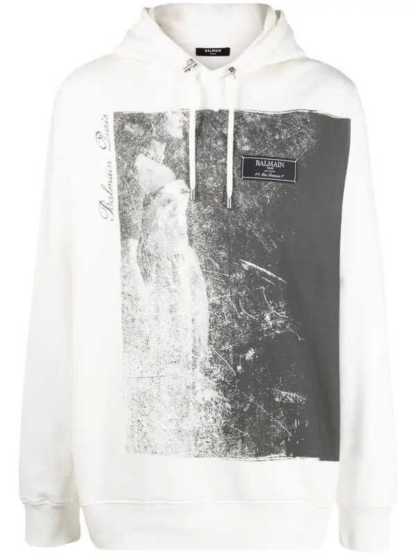 Balmain Jolie Madame Cotton Hoodie - White