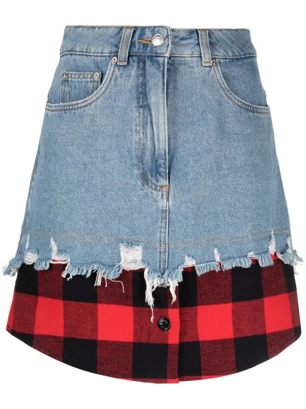 MOSCHINO JEANS Layered-design Mini Skirt - Blue