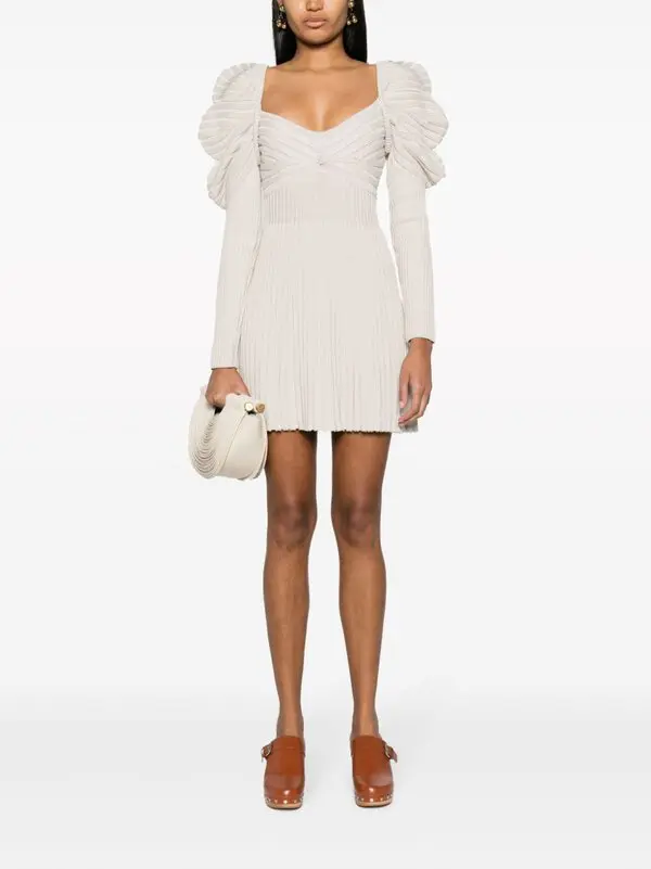 Cult Gaia Mutton-sleeve Ribbed Minidress