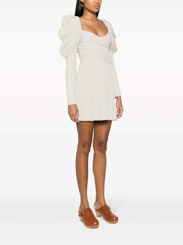 Cult Gaia Mutton-sleeve Ribbed Minidress