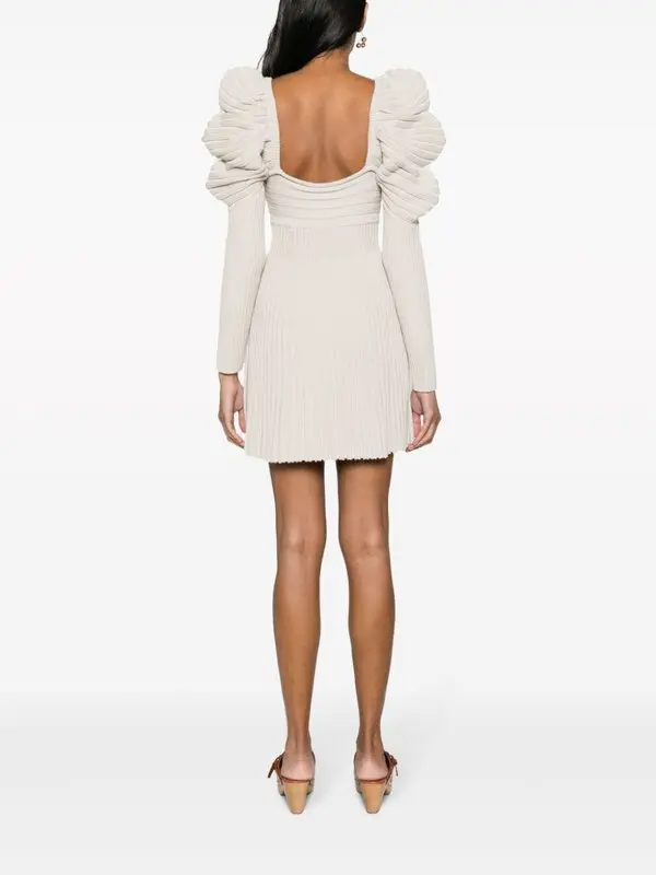 Cult Gaia Mutton-sleeve Ribbed Minidress