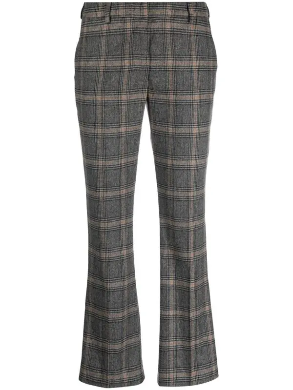 PT TORINO Plaid Wool-blend Trousers