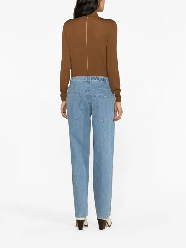 PATOU Cargo Low-rise Tapered Jeans - Blue