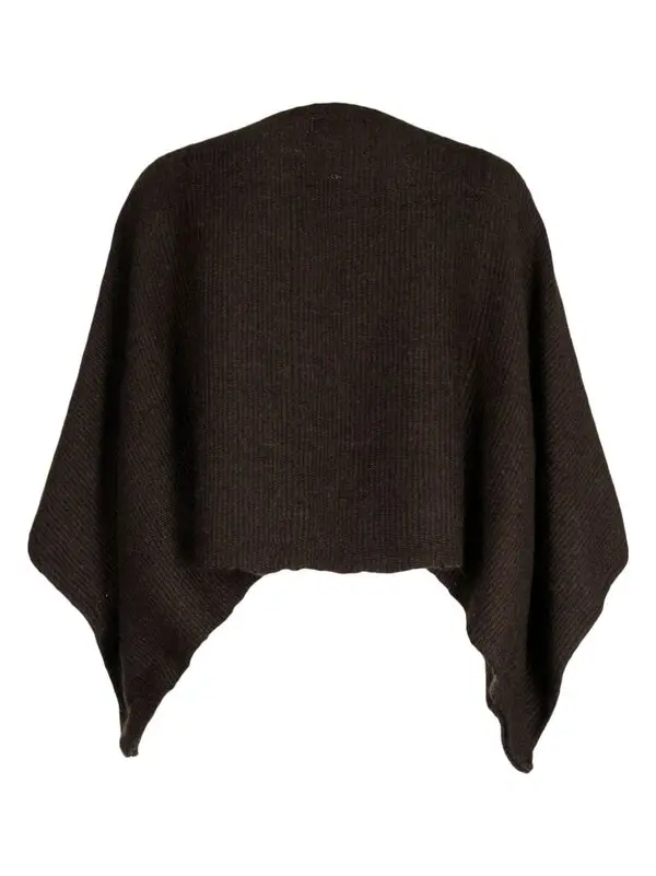 Voz Crew-neck Alpaca Wool Cape - Brown