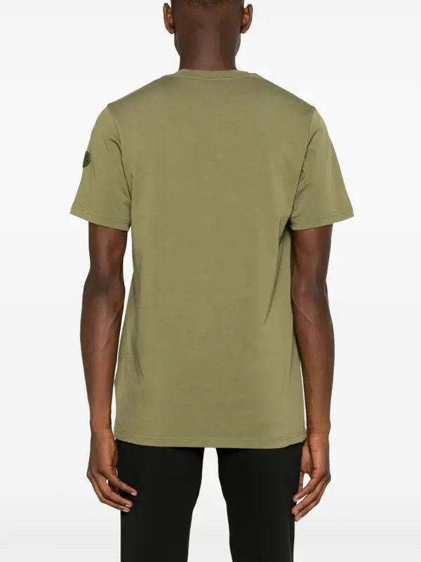Moncler Spray-Paint Logo-Print Cotton T-Shirt - Green | Editorialist