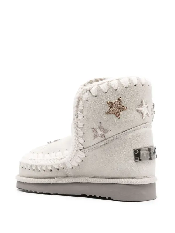 Mou Star-embroidered Moccasin Ankle Boots