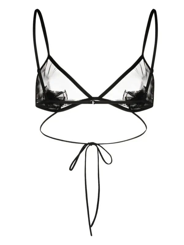 NENSI DOJAKA Flower-appliqué Triangle Bra