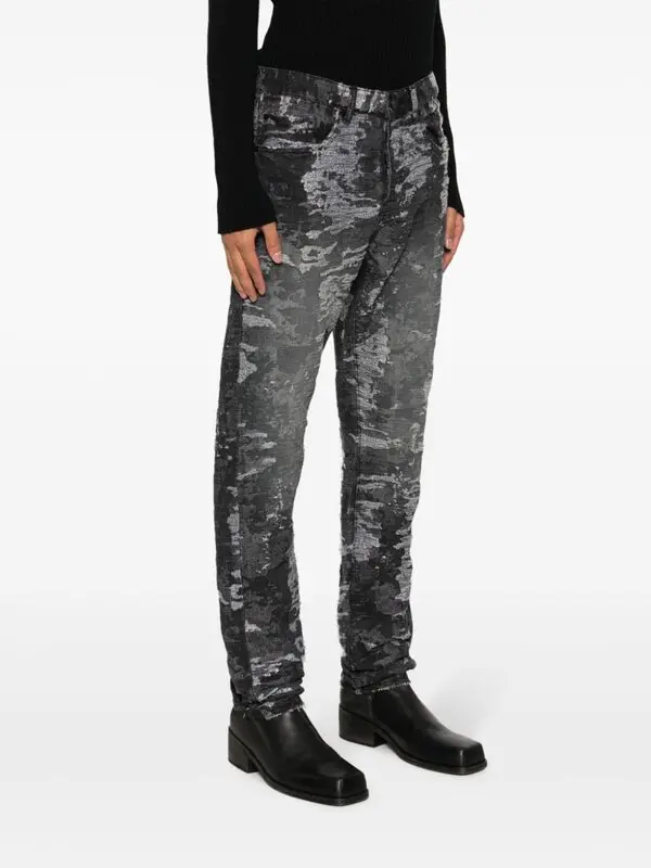 PURPLE BRAND Patterned-jacquard Straight-leg Jeans
