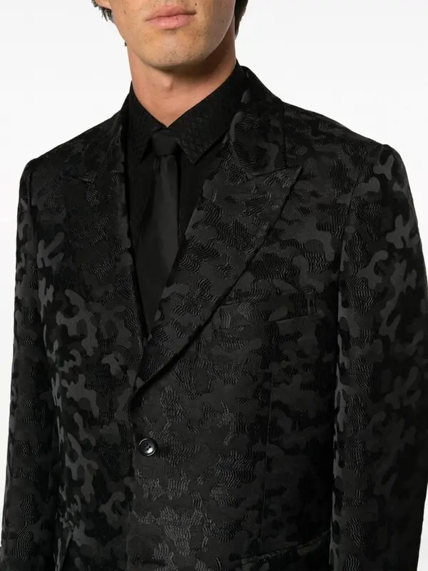 Comme Des Garçons Single-breasted Jacquard Blazer