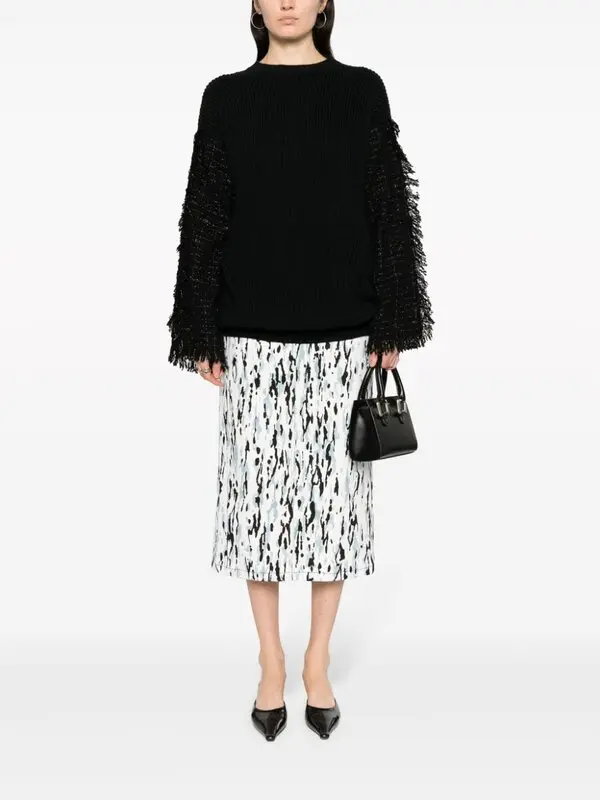 MSGM Frayed Detailing Ribbed-knit Jumper