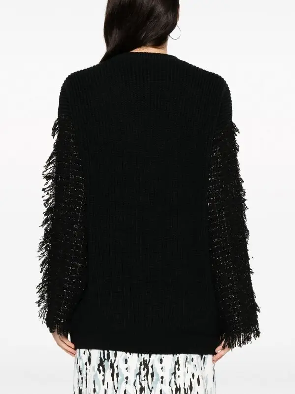 MSGM Frayed Detailing Ribbed-knit Jumper