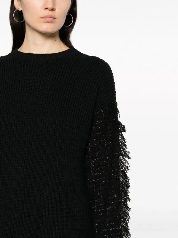 MSGM Frayed Detailing Ribbed-knit Jumper