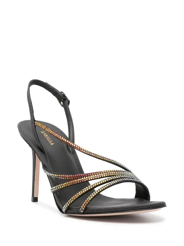 LE SILLA Scarlet 95mm Rhinestone-embellished Sandals - Black