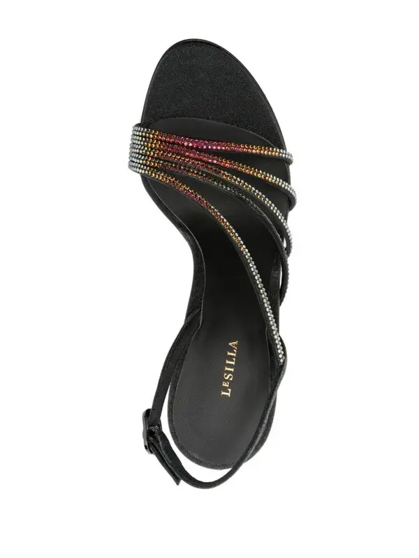 LE SILLA Scarlet 95mm Rhinestone-embellished Sandals - Black