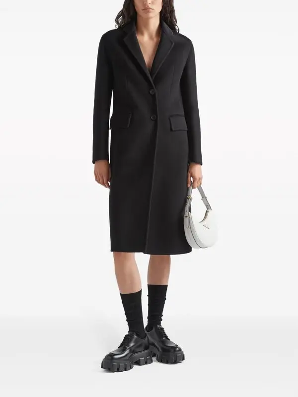 Prada Single-breasted Cashgora Coat
