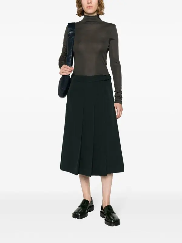 LEMAIRE Pleated Wool Wrap Skirt