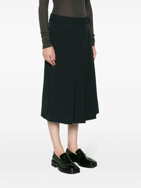 LEMAIRE Pleated Wool Wrap Skirt