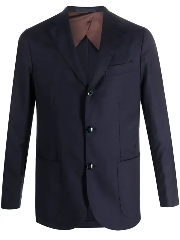 BARBA NAPOLI Notcheded-lapel Virgin Wool Blazer