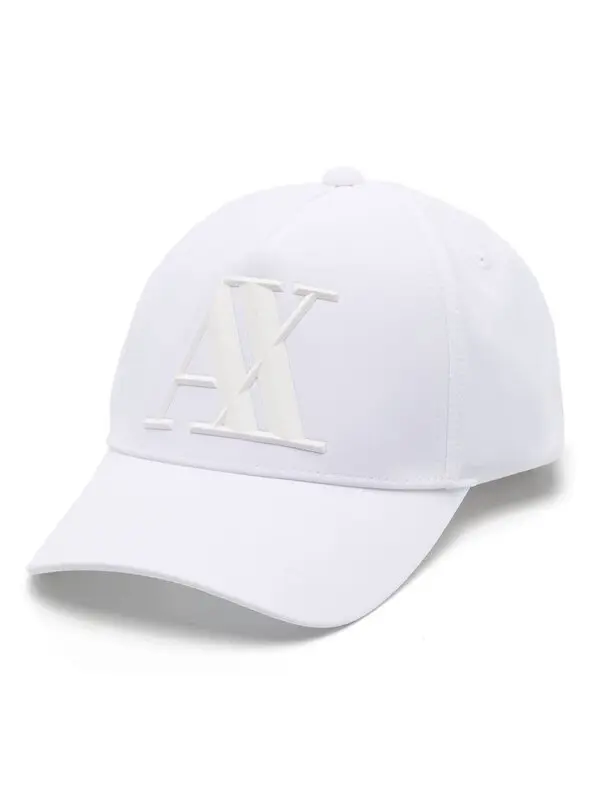 Armani Exchange Monogram Plaque Baseball Cap - White