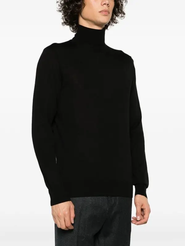 BALLANTYNE Roll-neck Fine-knit Jumper - Black