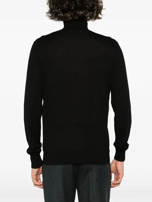 BALLANTYNE Roll-neck Fine-knit Jumper - Black
