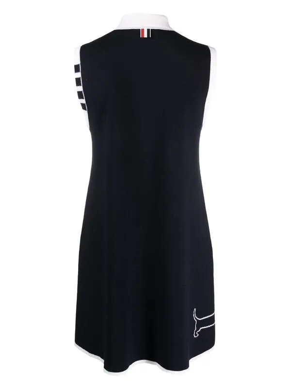 Thom Browne 4-bar Stripe Dog Print Polo Dress