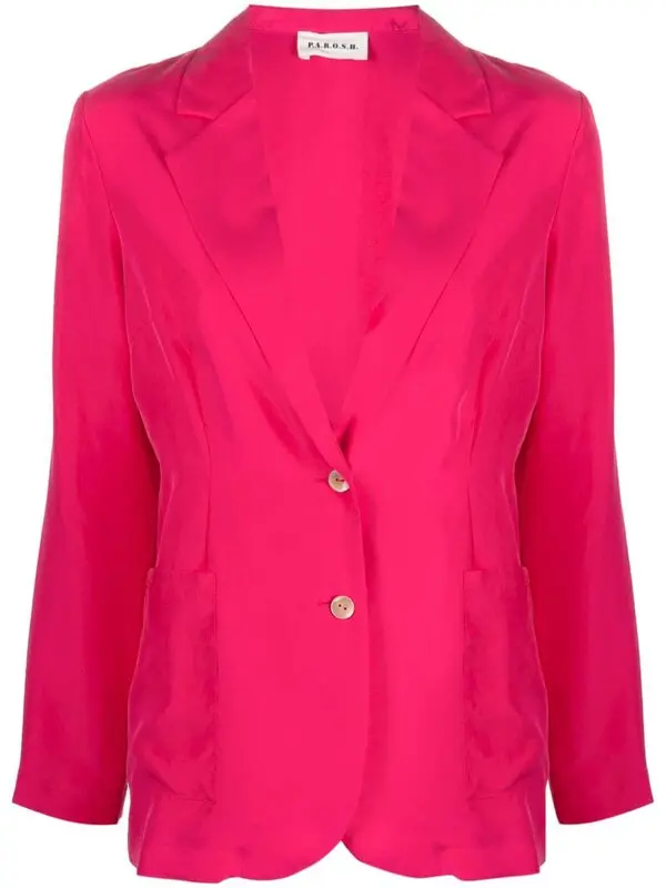 P.a.r.o.s.h Single-breasted Silk-blend Blazer - Pink