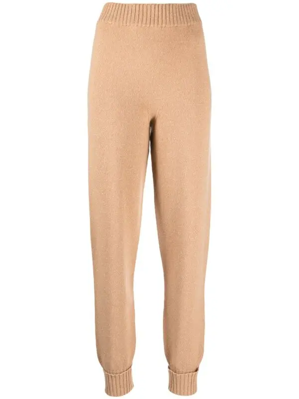 TWINSET Ribbed Knit Track Pants - Neutrals