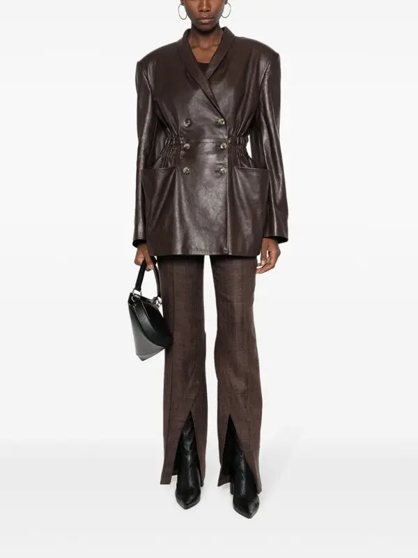 THE MANNEI Newport Flared Trousers - Brown