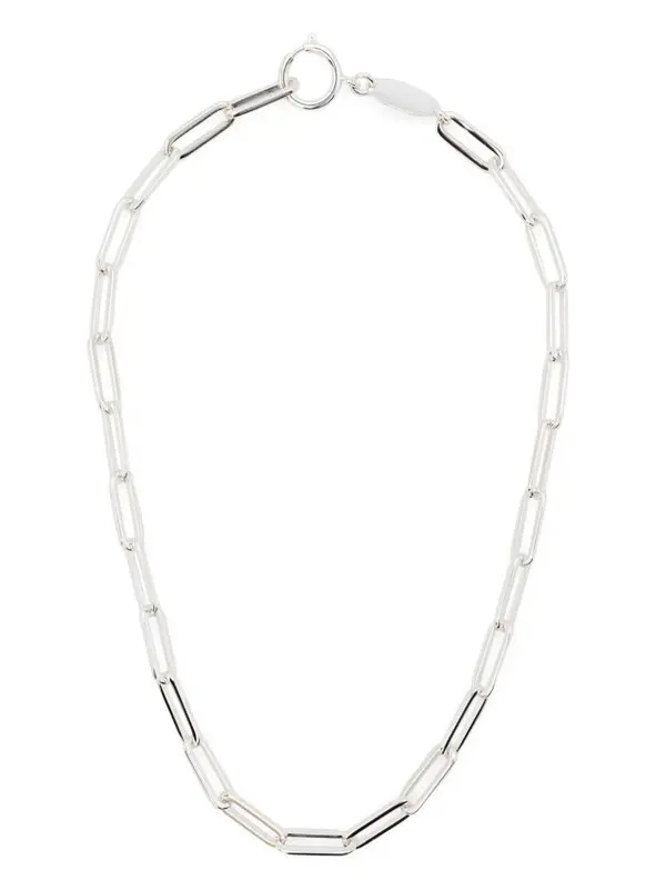 Federica Tosi Polished-effect Cable-knit Necklace - Silver