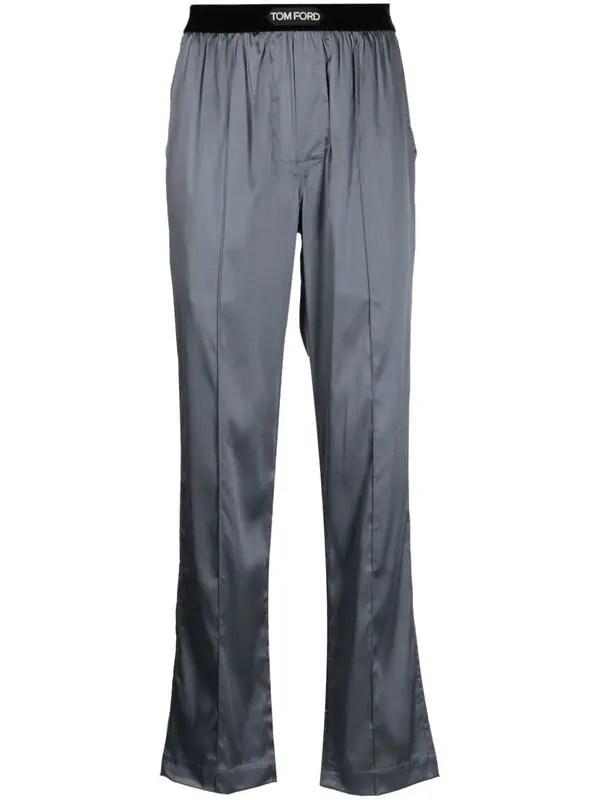 TOM FORD Satin-finish Trousers - Grey