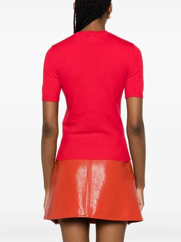 PATOU Intarsia Knit Logo Top - Red