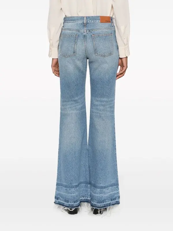 Chloé Whiskering-effect Mid-rise Flared Jeans