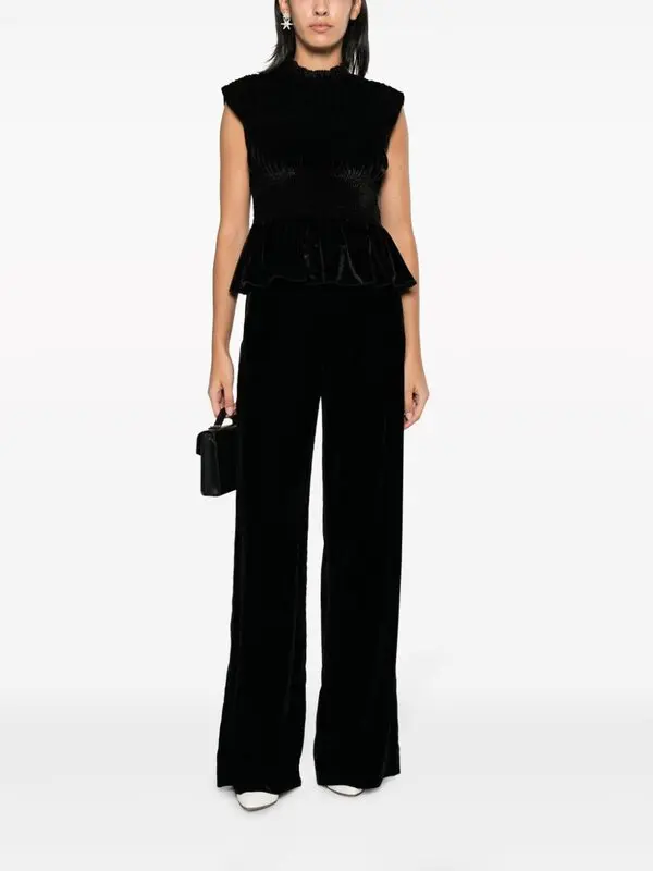 Sandro Levin Straight-leg Velvet Trousers