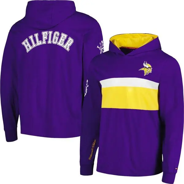 Tommy Hilfiger Minnesota Vikings Long Sleeve Hoodie T-shirt - Purple