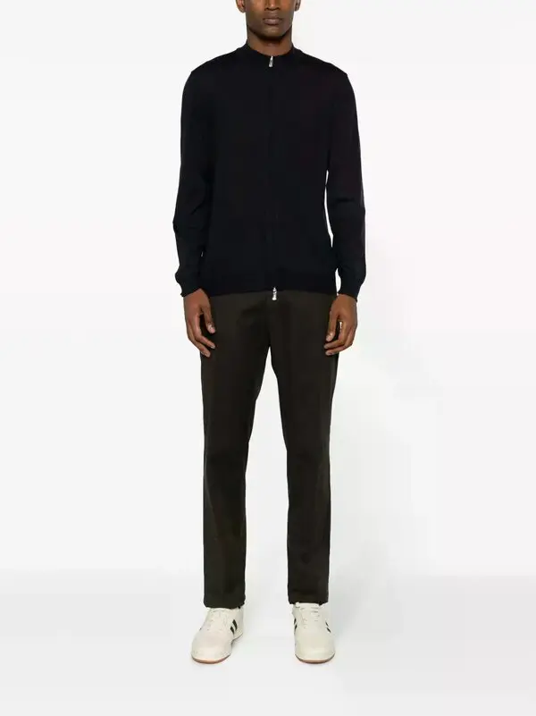 Fedeli Zip-up Wool Cardigan
