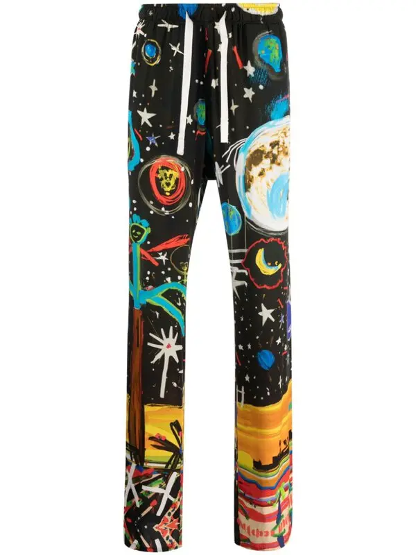 Palm Angels Starry Night Drawstring Trousers - Black