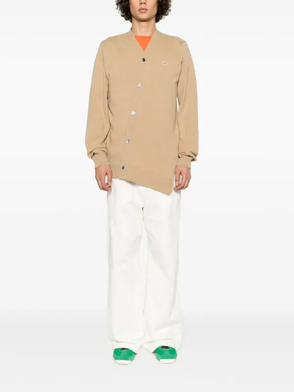 Comme Des Garçons X Lacoste Asymmetric Wool Cardigan - Brown