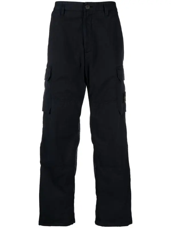 Stone Island Compass-patch Cargo Trousers - Blue