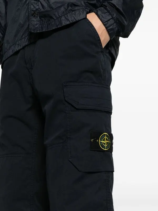 Stone Island Compass-patch Cargo Trousers - Blue