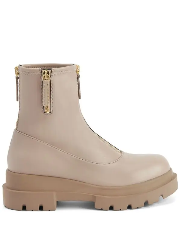 GIUSEPPE ZANOTTI Avice 40mm Zipped Ankle Boots - Neutrals