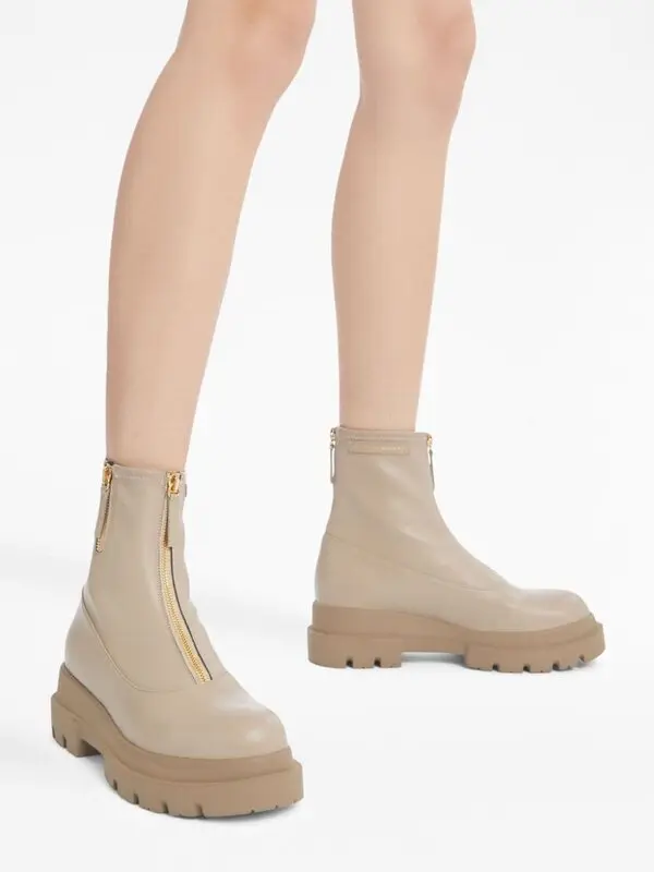 GIUSEPPE ZANOTTI Avice 40mm Zipped Ankle Boots - Neutrals