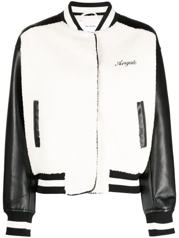 Axel Arigato Saul Faux-shearling Bomber Jacket - White
