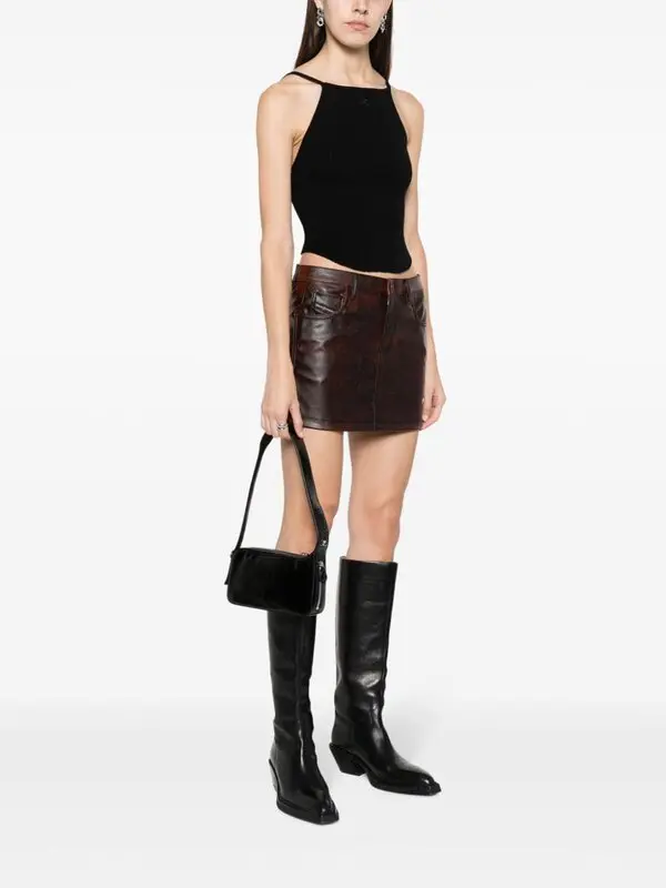 Courreges Racer Patent-Finish Shoulder Bag - Black | Editorialist