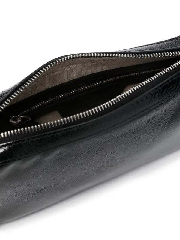 COURREGES One Racer Leather Shoulder Bag - Black
