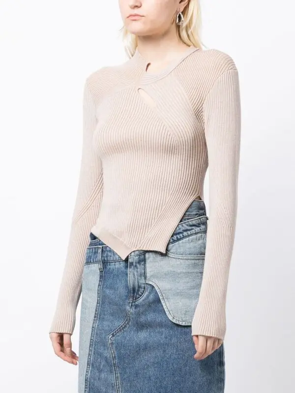 FENG CHEN WANG Ribbed-knit Jumper - Pink