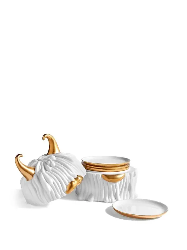 L'Objet Haas Lynda Porcelain Box And Plates